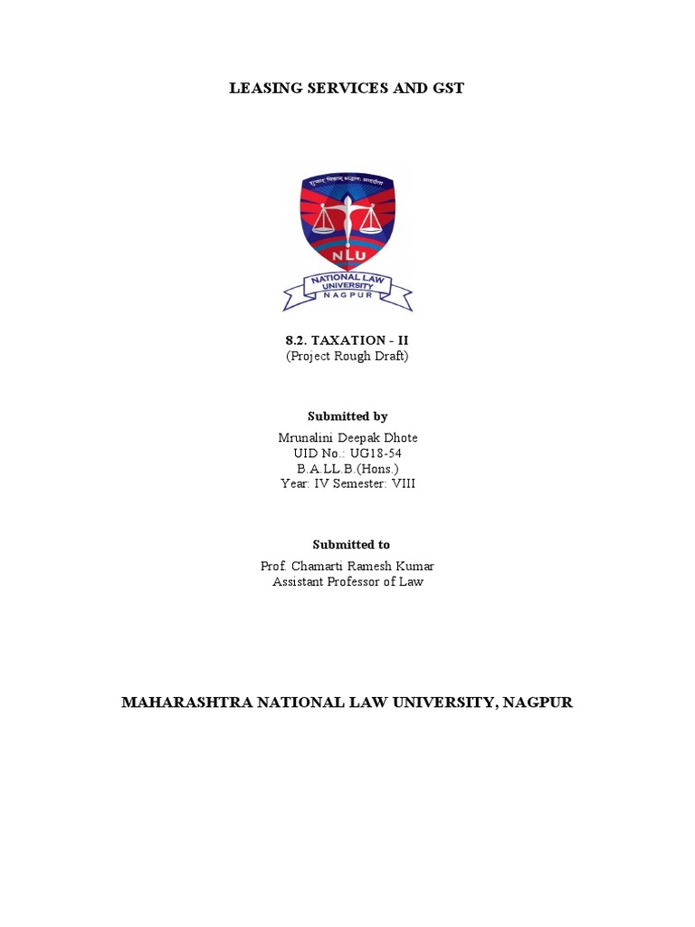 Taxation 2 Project - UG18-54 | PDF | Lease | Value Added Tax
