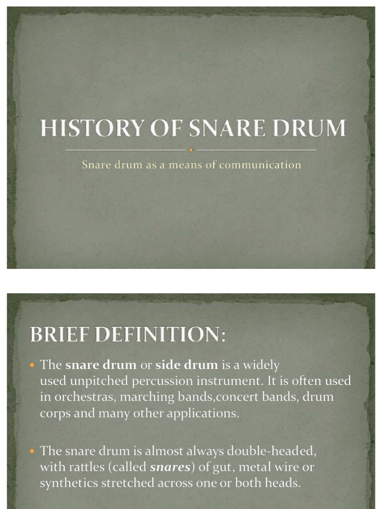 History and Evolution of the Snare Drum | PDF | Drum | Music Production