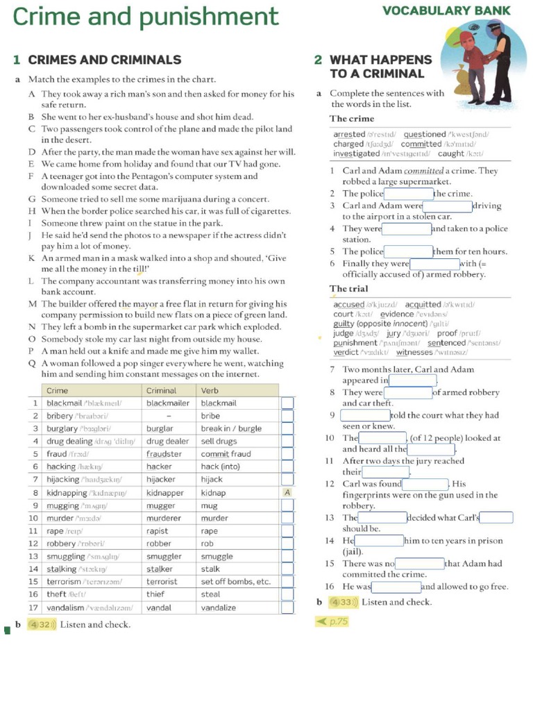 Crime and Punishment Vocab | PDF