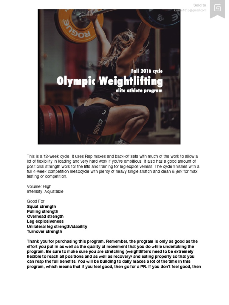 Weightlifting Ebook Fall Cycle | PDF | Weight Training | Physical Fitness