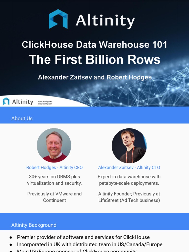 ClickHouse Data Warehouse 101 - The First Billion Rows | Download Free ... ClickHouse Data Warehouse 101 - The First Billion Rows | Download Free ...