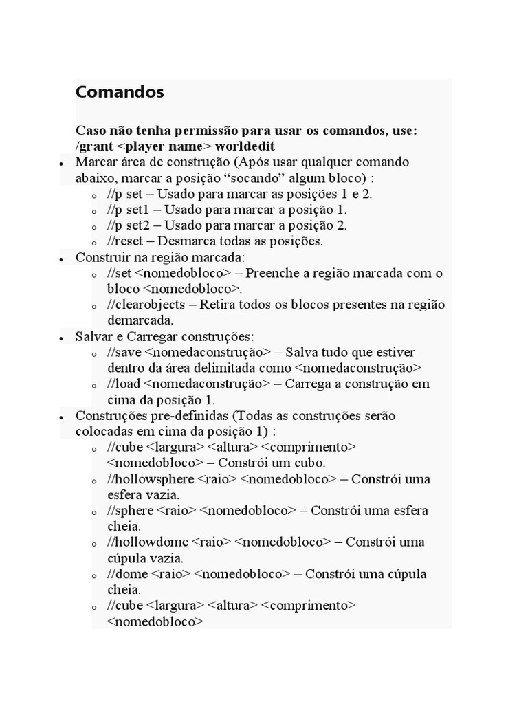 Comandos para Minecraft | PDF