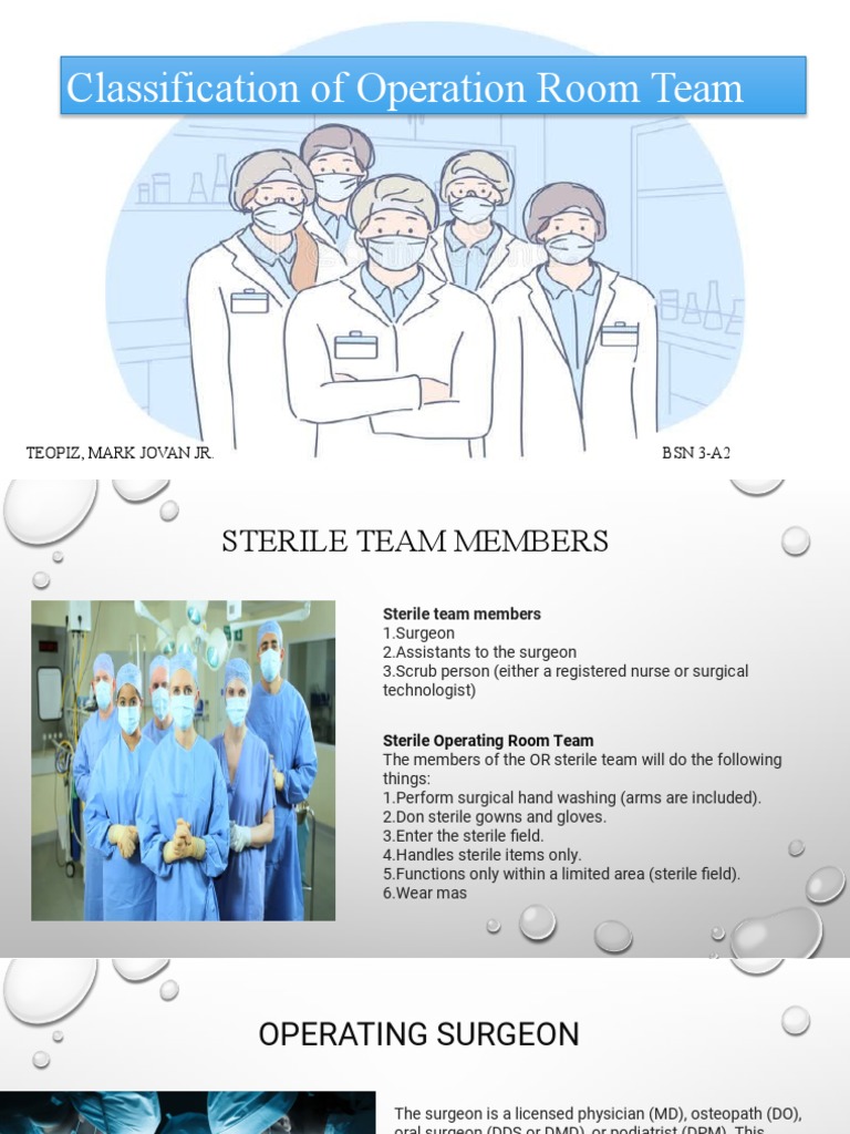 Operation Room Team Classification Guide | PDF