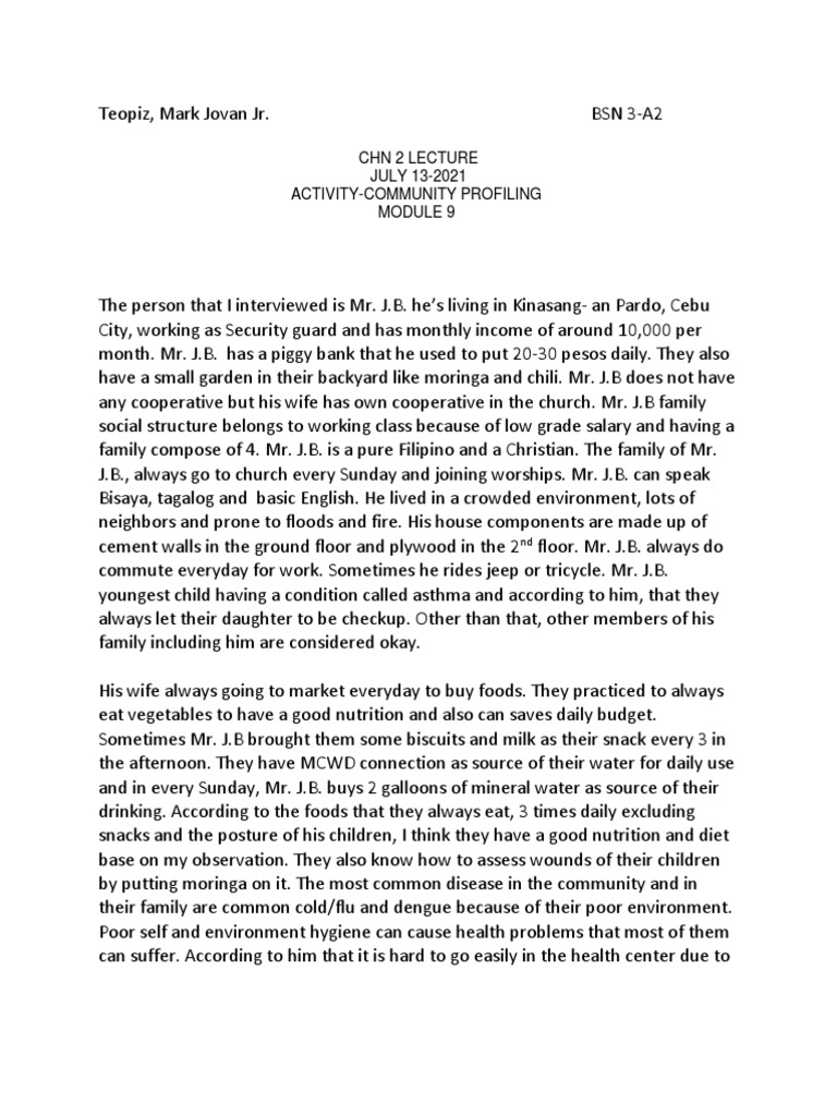 Community Profiling | PDF | Health Sciences