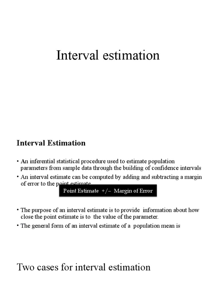 Interval Estimation | PDF | Sample Size Determination | Confidence Interval