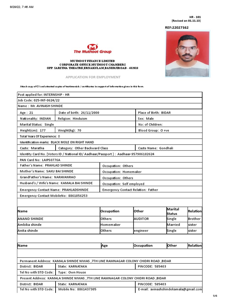 Mut Hood | PDF | Identity Document | Employment