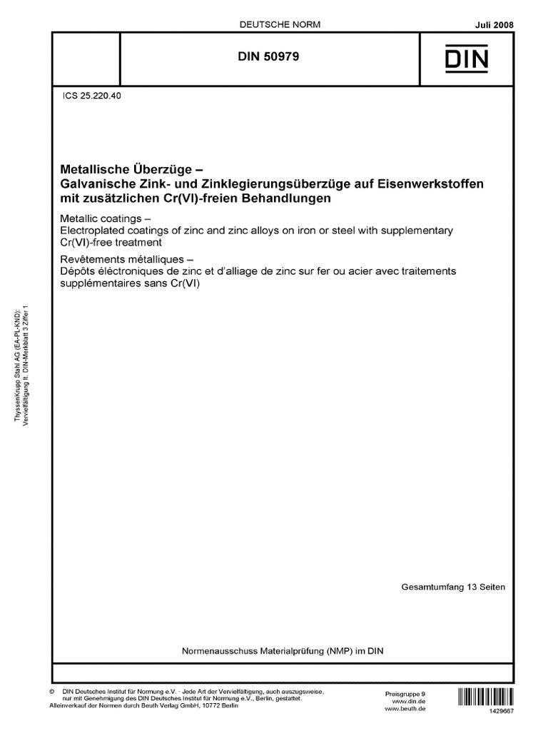 DIN 50979-00 2008 - 07 (De) Traitement de Surface | PDF