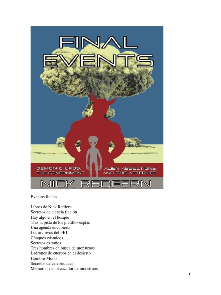 Eventos Finales, Nick Redfern | PDF | Objeto volador no identificado | Demonios