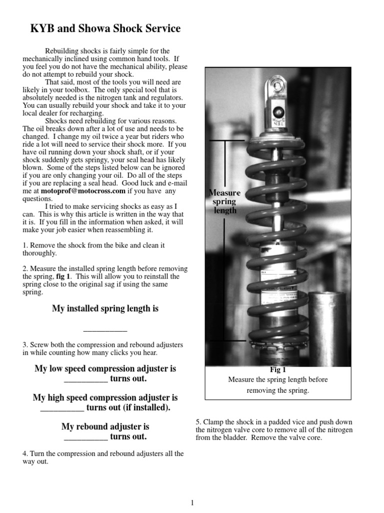 KYB and Showa Shock Service | Download Free PDF | Valve | Nut (Hardware)