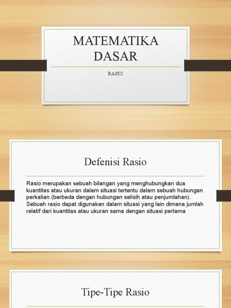 Matematika Dasar: Rasio dan Implementasinya dalam Farmaci | PDF