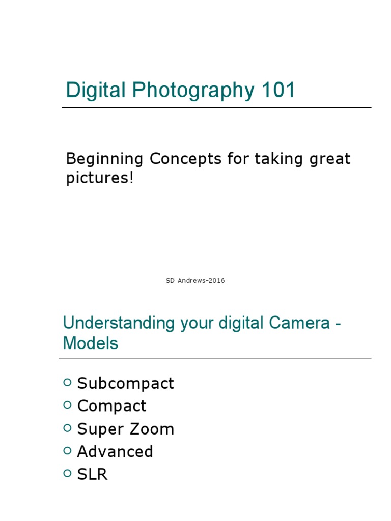 Digital Photography 101 2016 | PDF | Camera | Macro Photography