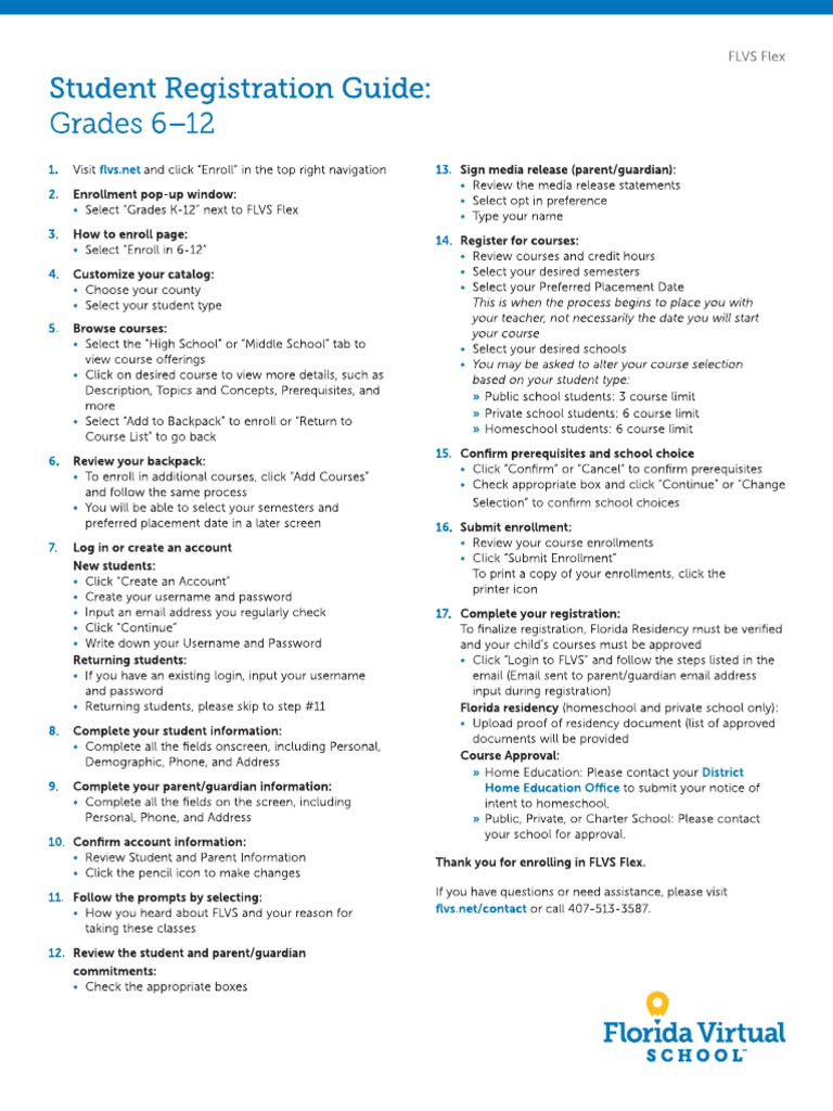 Flvs Registration Guide 8 | PDF