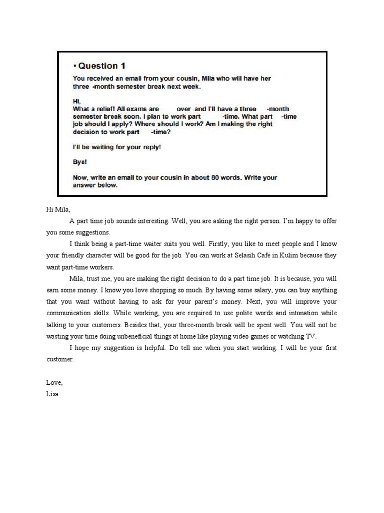 SPM - Email Sample Answer | PDF