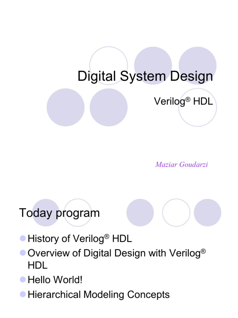 01 Verilog Introduction | PDF | Hardware Description Language | Logic ...