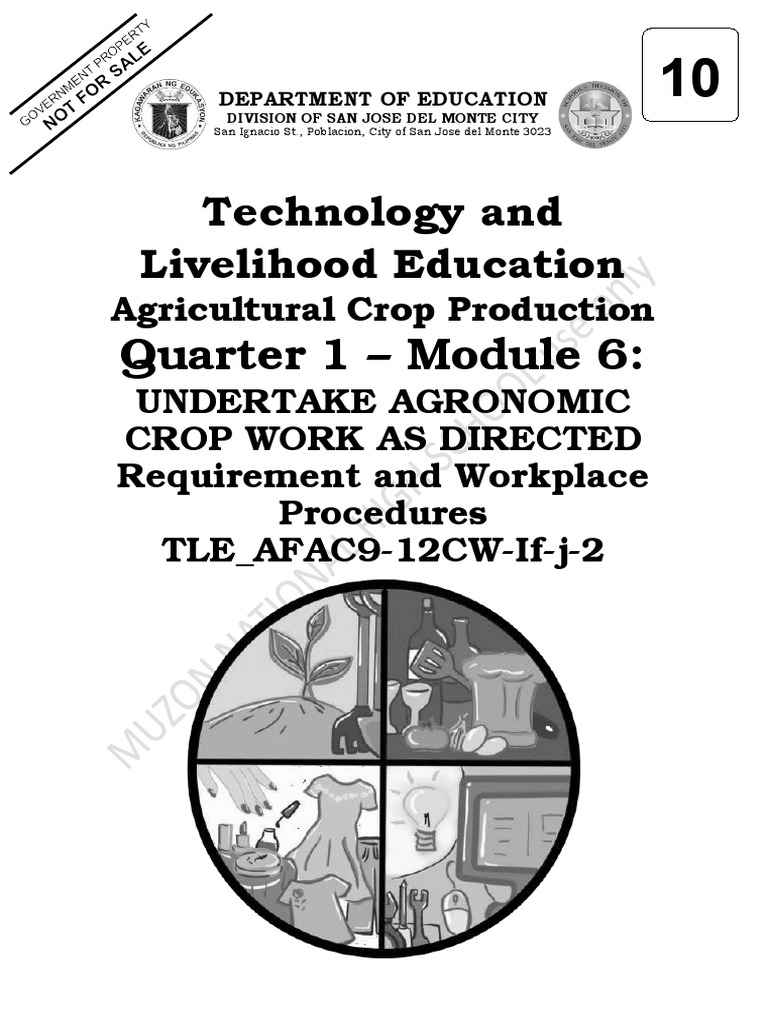Tle 10 q1 Mod6 Agri-Crop Production - Requirement and Workplace Procedure | PDF | Occupational ...