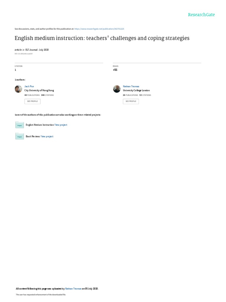 EMI Challenges for HK Teachers | PDF | Teachers | Teaching Method