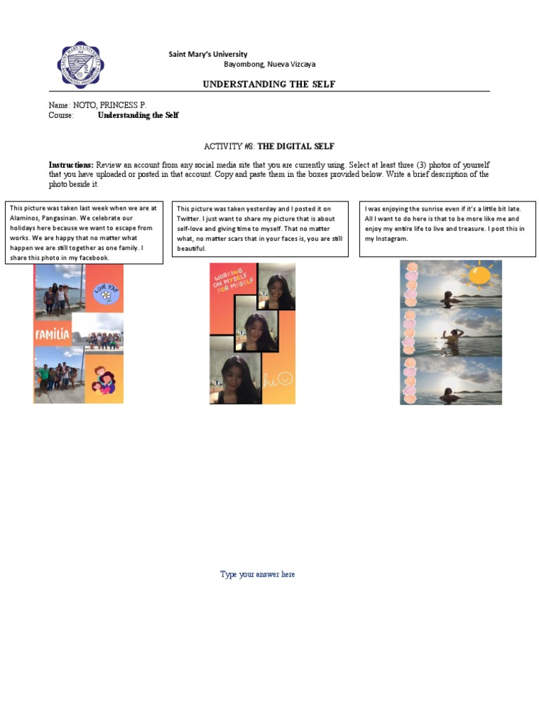 GSelf - Activity 8 (The Digital Self) | PDF