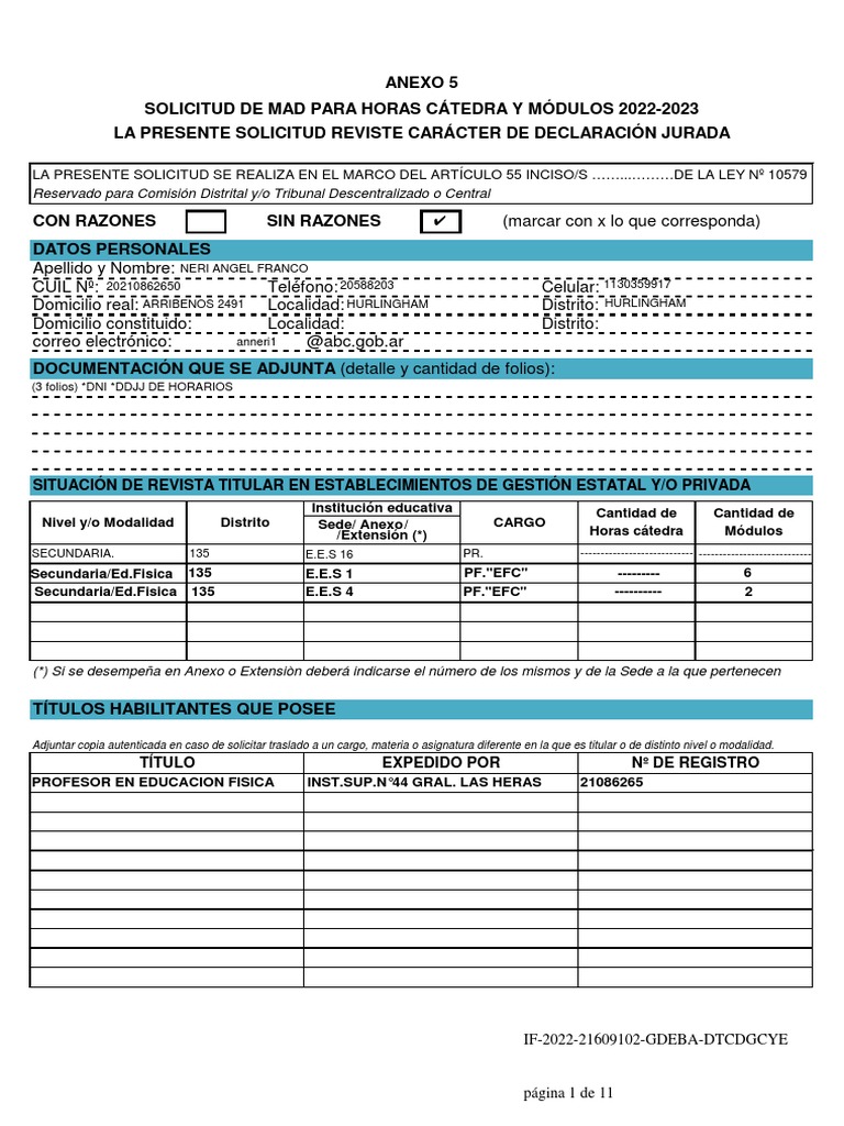 Anexo 5 - Horas y Modulos Mad 2 | PDF