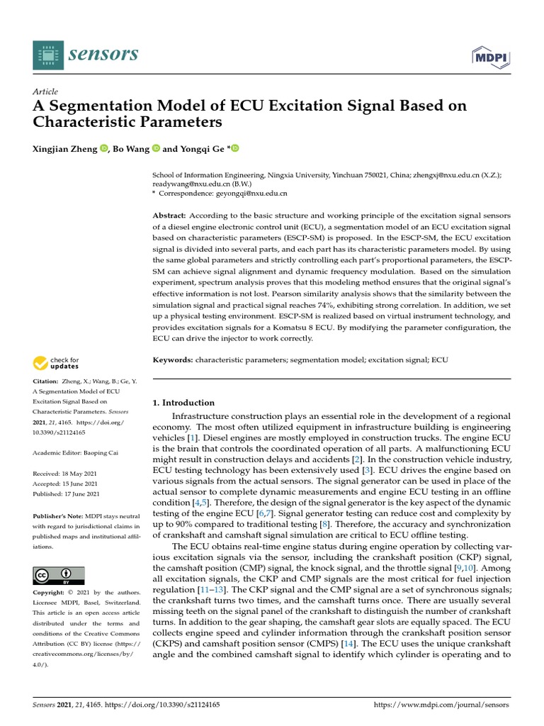 A Segmentation Model of ECU Excitation Signal Base | PDF | Spectral ...