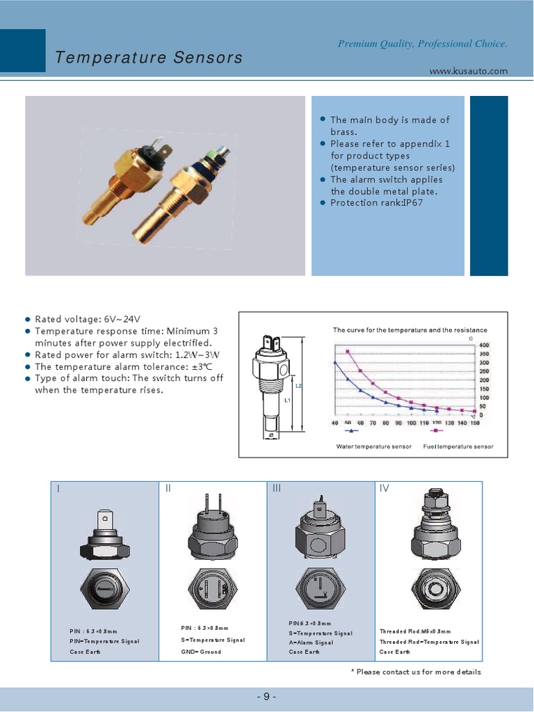Temperature Sensor Datasheet | PDF