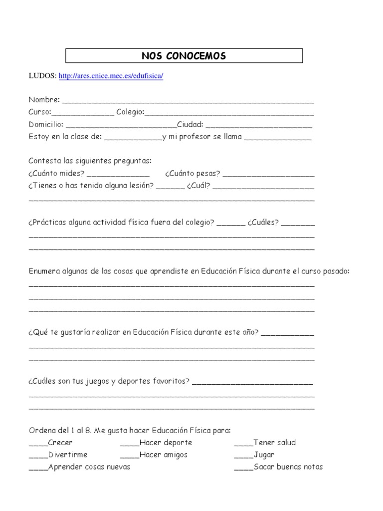 Nos Conocemos Jugando | PDF | Corazón | Ejercicio físico