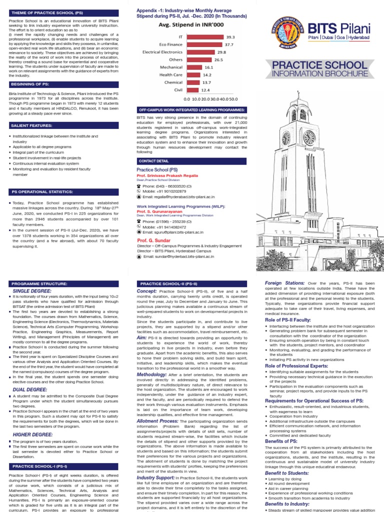 BITS Pilani Practice School Overview | PDF | Cognition