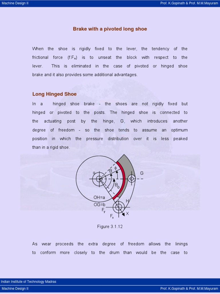Pivoted Shoe Brake Design Insights | PDF | Mechanical Engineering ...