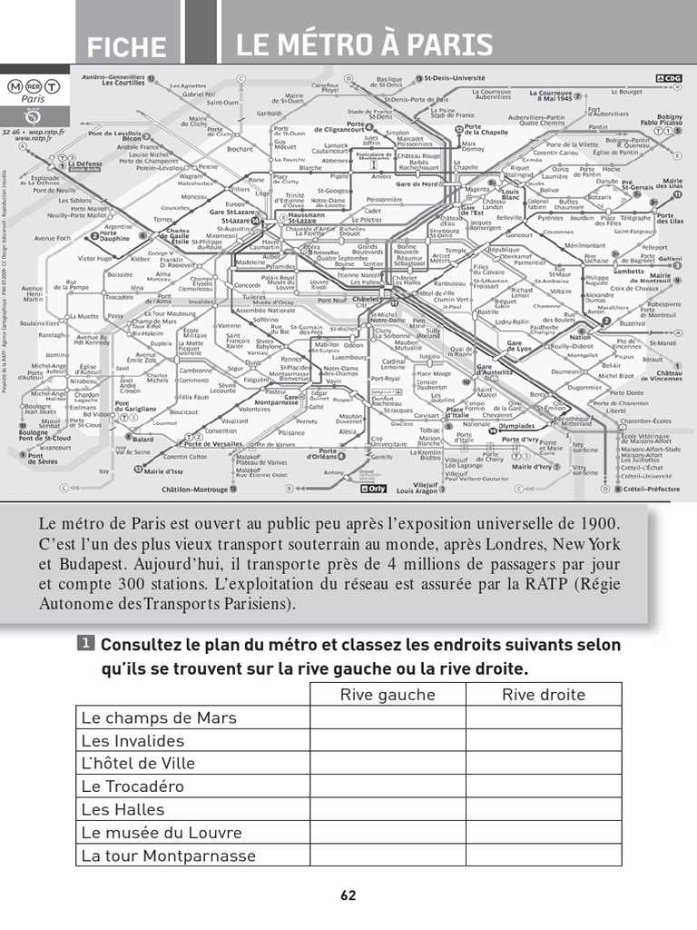 Le Métro À Paris: Fiche | PDF | Paris | Métro