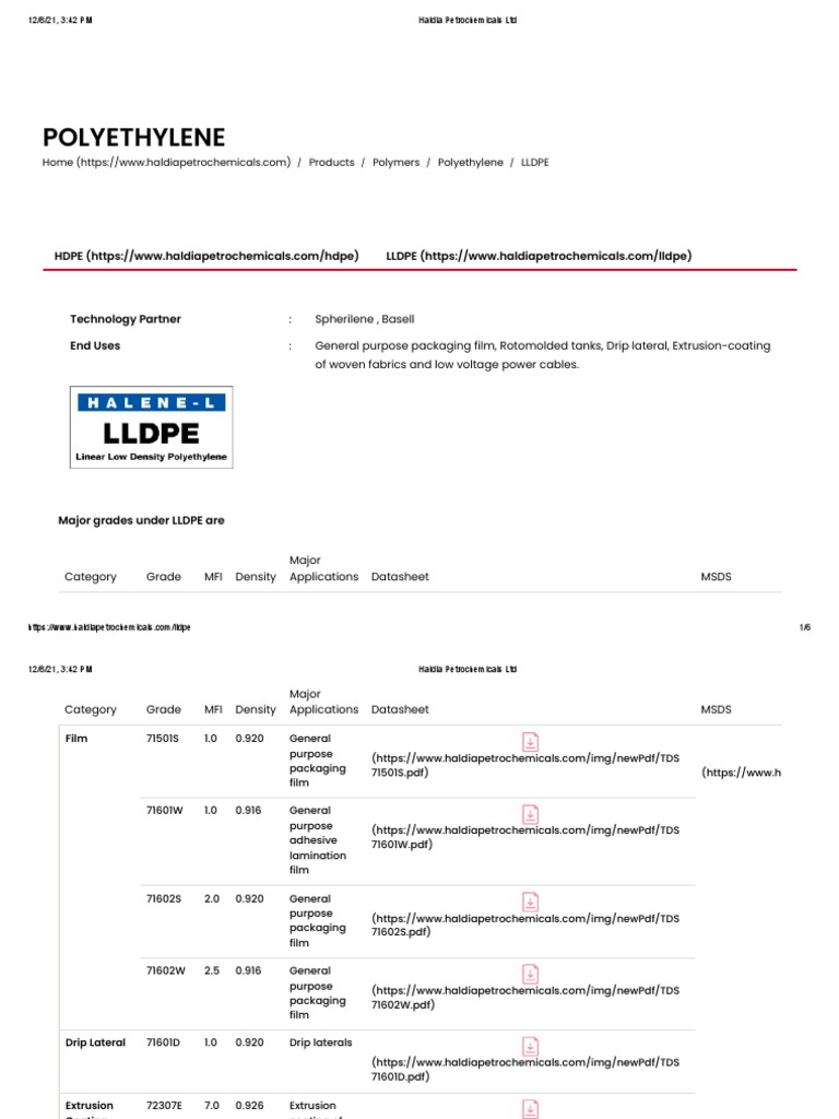 Haldia Petrochemicals LTD LLDPE | PDF | Polyethylene | Disclaimer