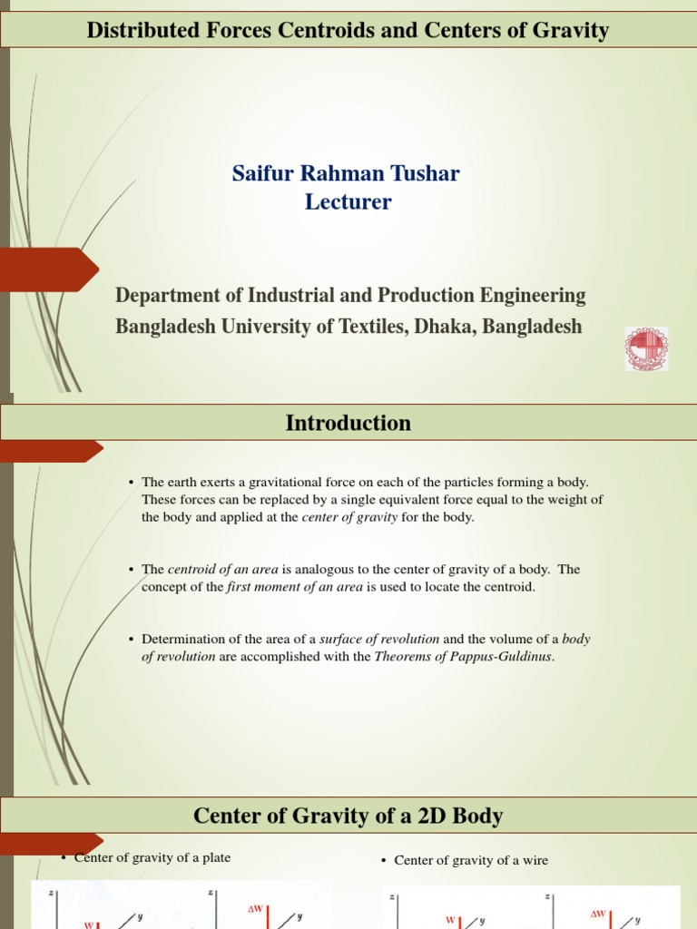 FME - CH05 - Distributed Forces Centroids and Centers-Of-Gravity | PDF ...