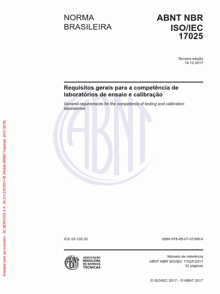 Norma NBR ISO - IEC 17025 - 2017 | PDF | Metrologia | Science