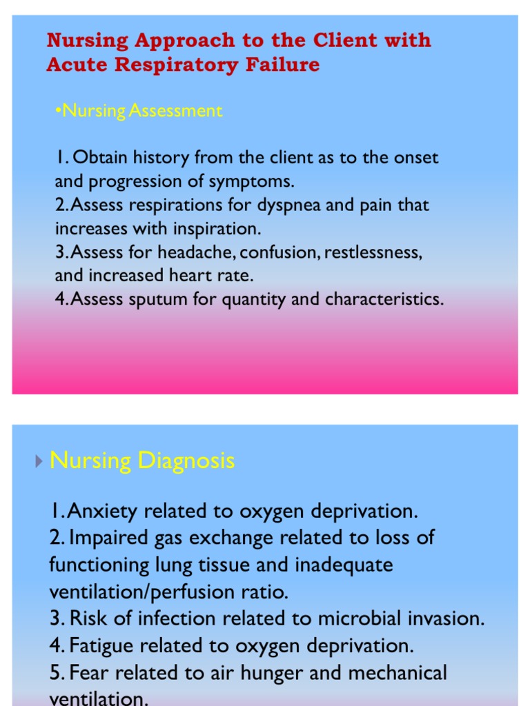 Nursing Management for Acute Respiratory Failure
