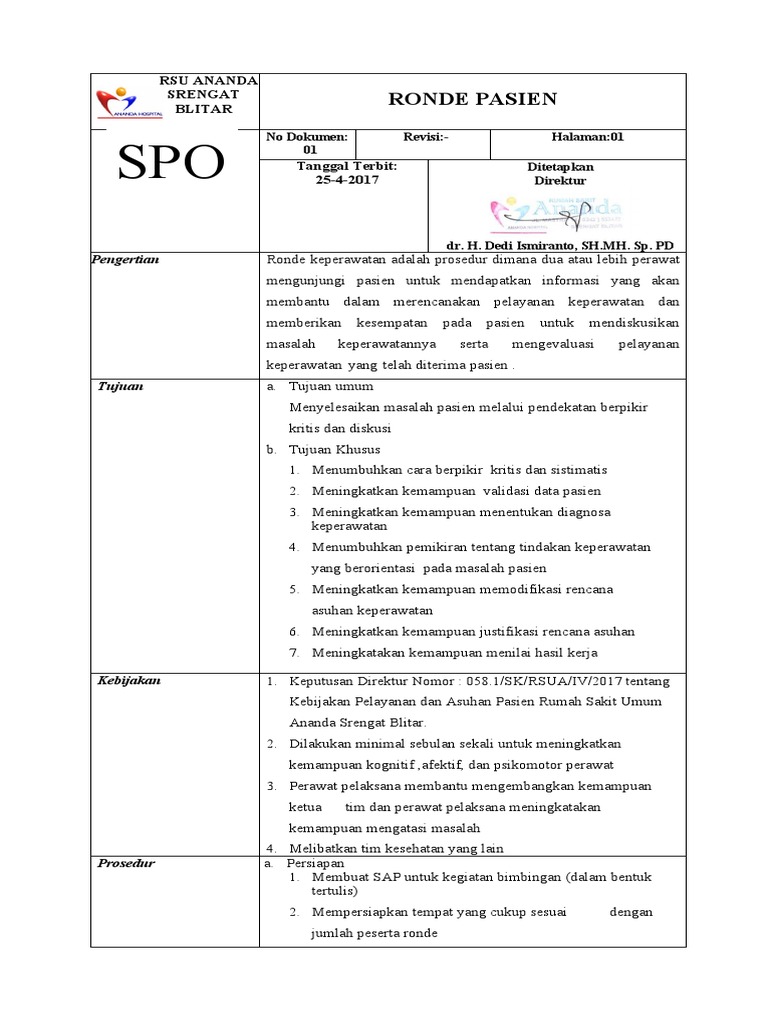 Sop Ronde Keperawatan | PDF