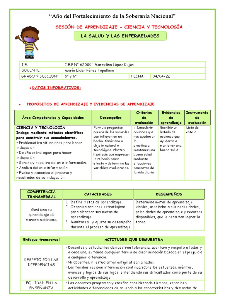 La Salud y Las Enfermedades Cyt | PDF | Aprendizaje | Evaluación