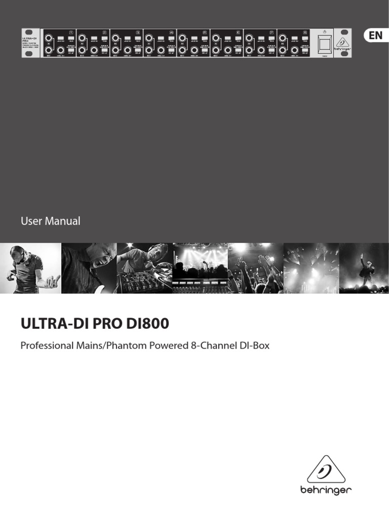 Ultra-Di Pro Di800: User Manual | PDF | Microphone | Amplifier