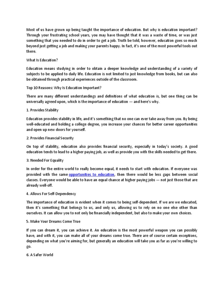 Educational Life To Live | PDF | Knowledge | Cognition