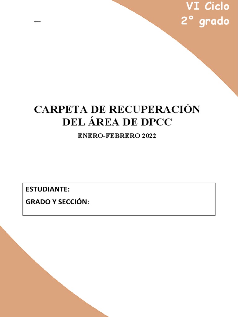 Carpeta de Recuperacion 2022 DPCC 2° | PDF | Agua | Las emociones