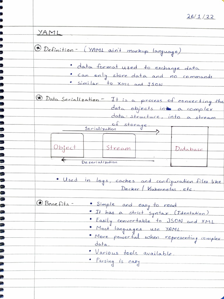 YAML Handwritten Notes | Download Free PDF | Information Age | Naming ...