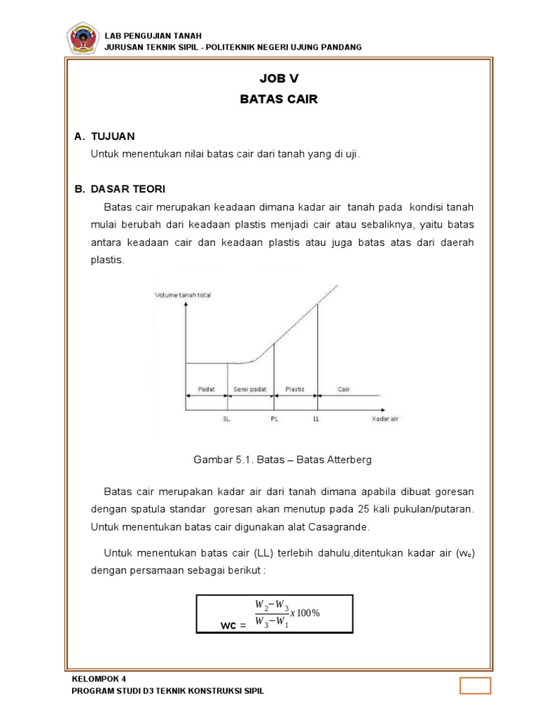 JOB 5 (BATAS CAIR) Kelompok 4 | PDF