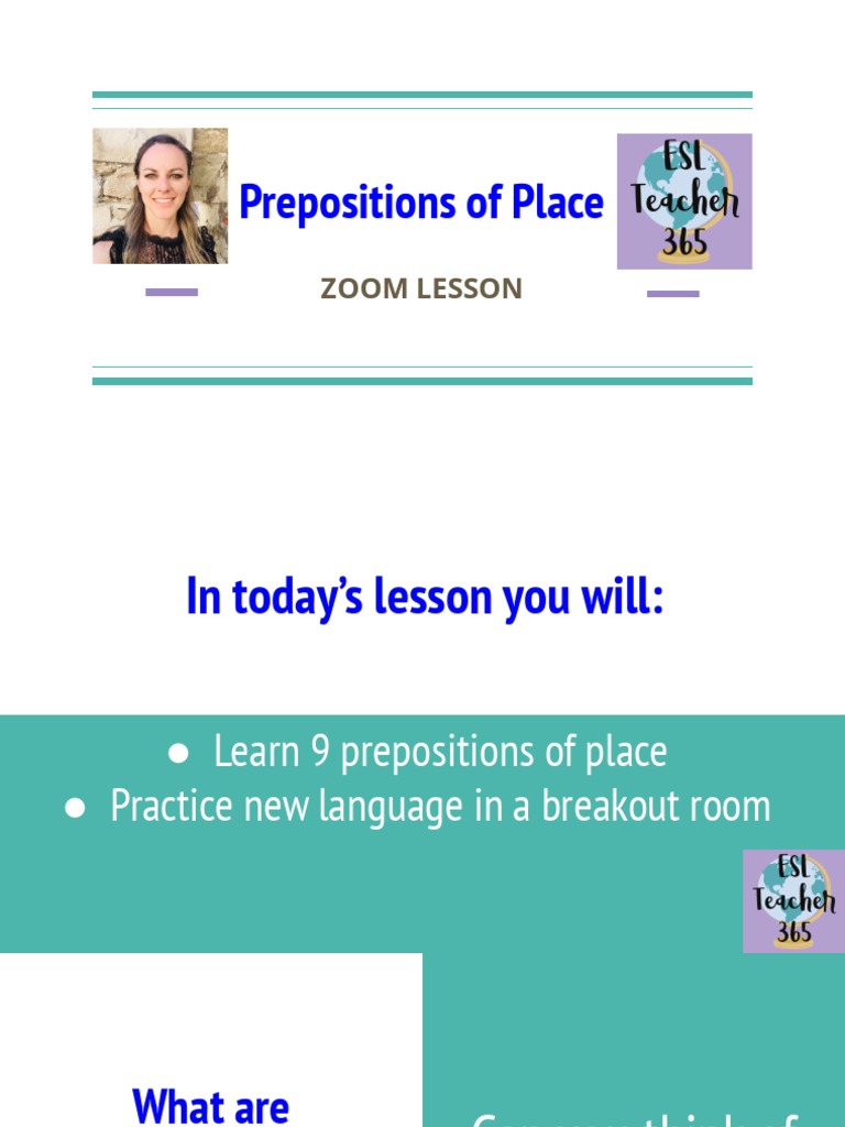 Prepositions of Place - ESL Teacher | PDF