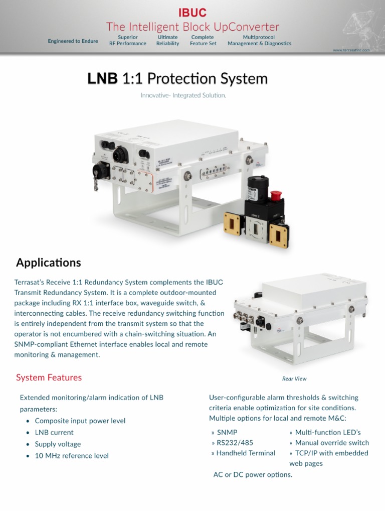 Terrasat RX LNB Redundancy | PDF | Detector (Radio) | Power Supply