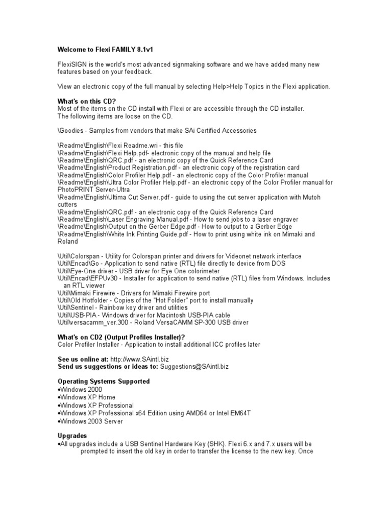 FlexiSIGN Pro 8.1v1 Overview and Features | PDF | Installation ...