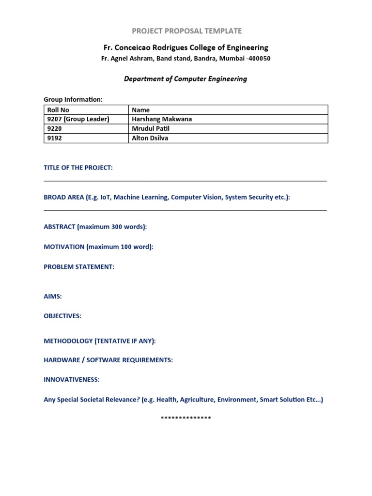 TE MP Proposal | PDF | Technology & Engineering