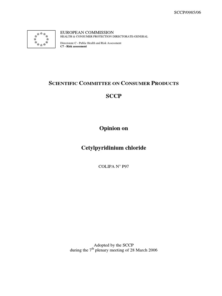 SCCP Cetylpyridinium Chloride | PDF | Cosmetics