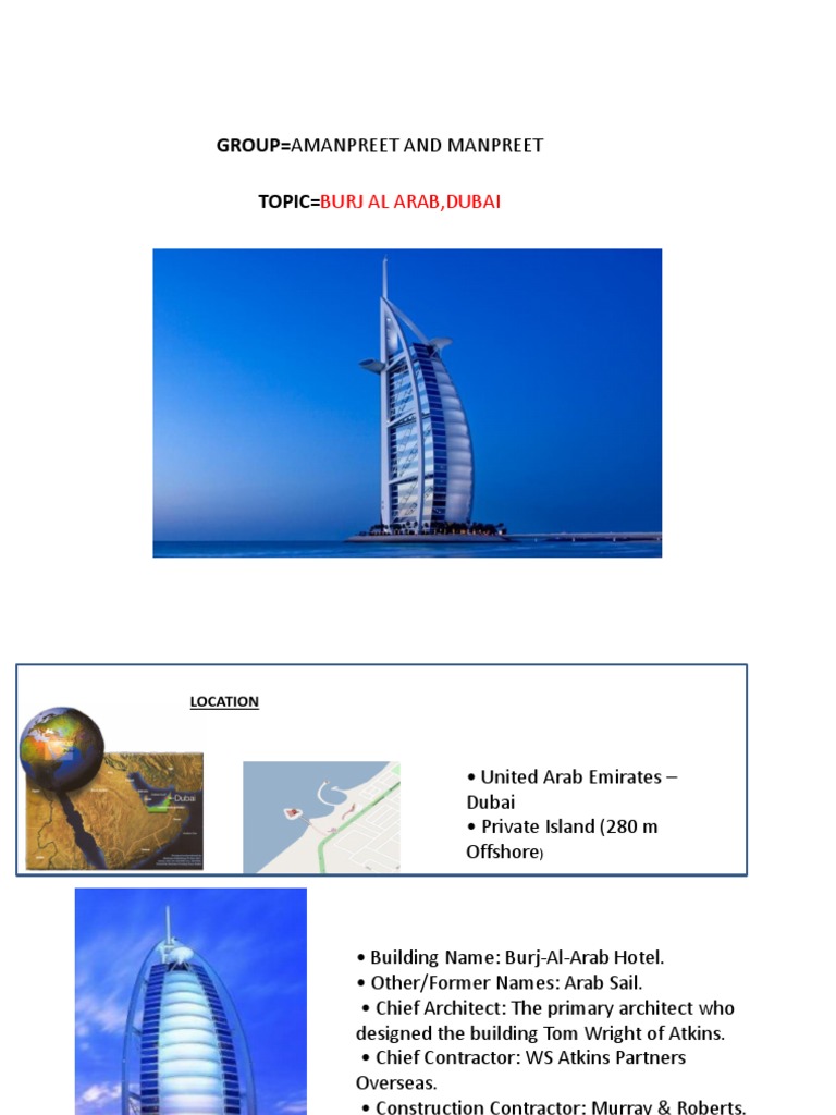 Burj Al Arab Dubai Amanpreet and Manpreet | PDF