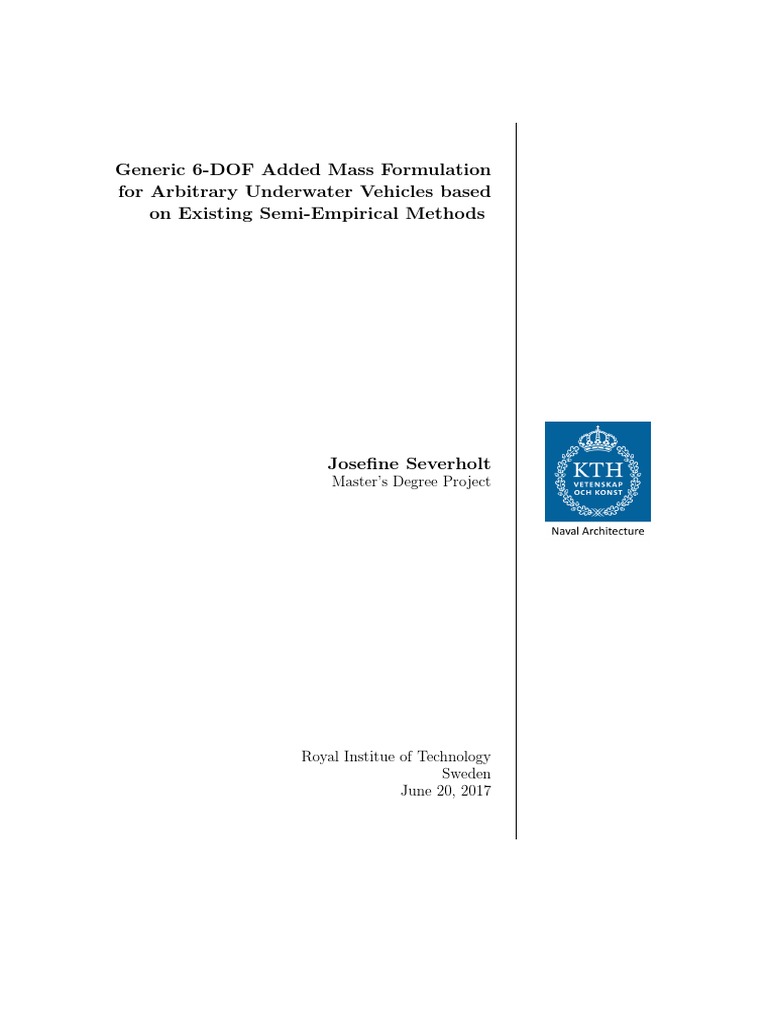 A General 6-DOF Added Mass Formulation for Arbitrary Underwater ...