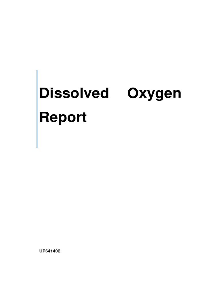Dissolved Oxygen Report | PDF | Titration | Chemistry