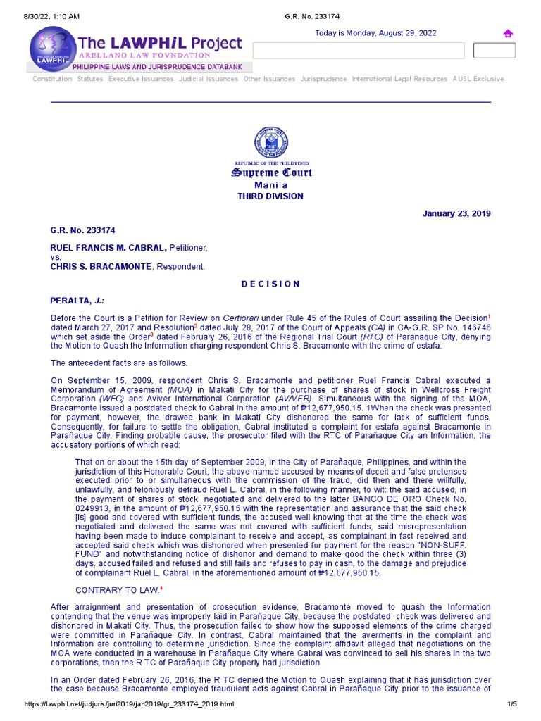 Court of Appeals Decision Reversing Trial Court's Denial of Motion to ...