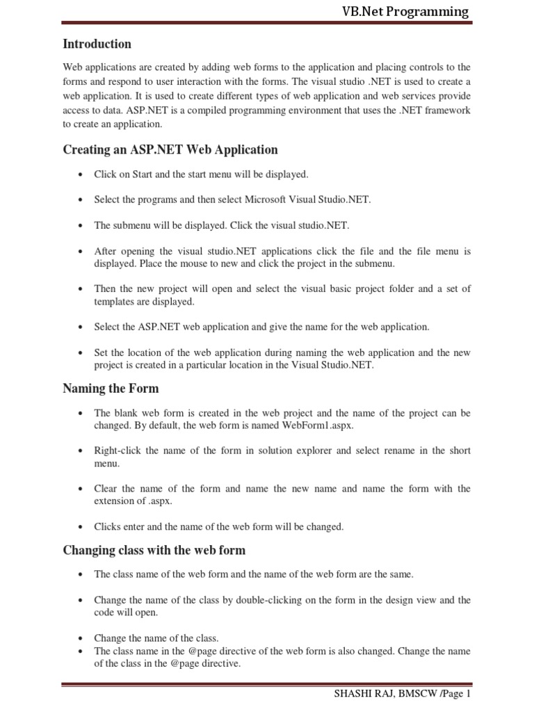 VB Unit4&5 | PDF | Hypertext Transfer Protocol | Dynamic Web Page