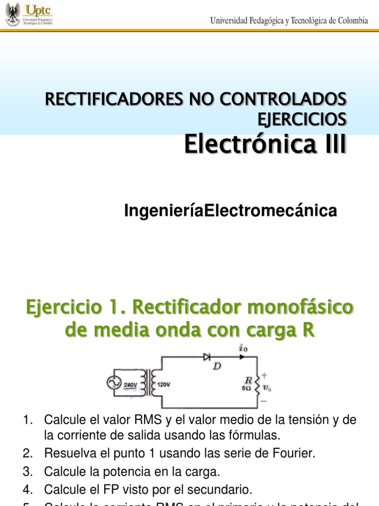 Ejercicios | PDF | Rectificador | voltaje